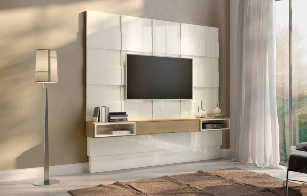 PANEL 225CM BLANCO HUESO / COLOR ROBLE - Mueblestogo