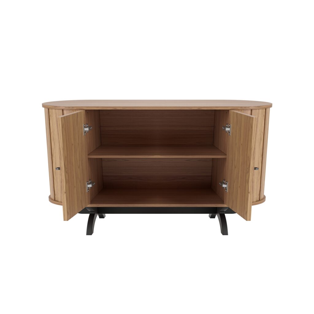 BUFFET CURVO 130 CM FREIJO/ NEGRO MATE - Mueblestogo