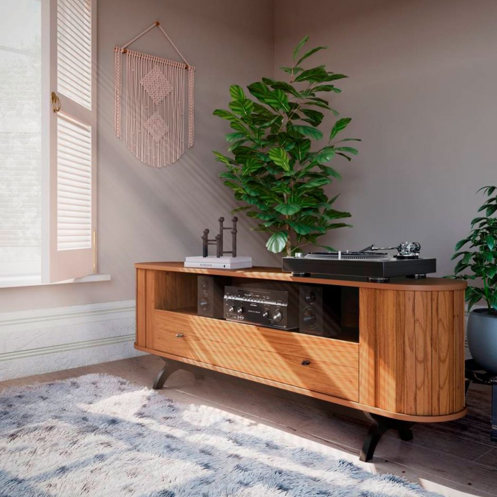 BUFFET CURVO 180 CM FREIJO/ NEGRO MATE - Mueblestogo